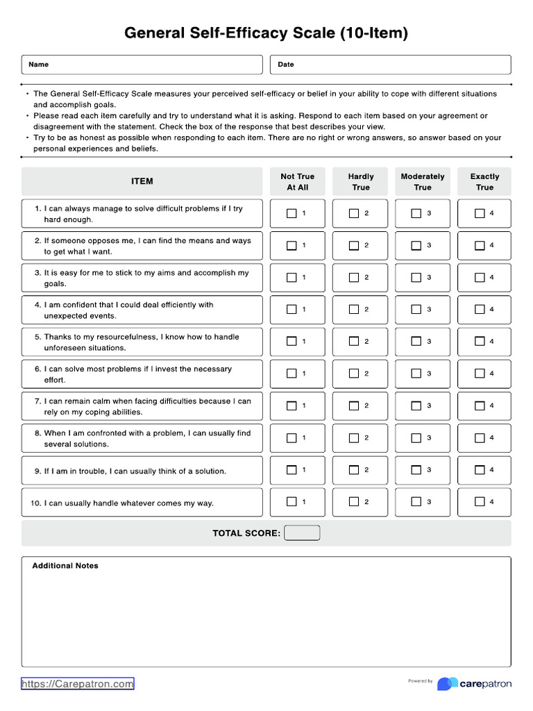 General Self Efficacy Scale Gse Pdf Self Efficacy Psychology 4825