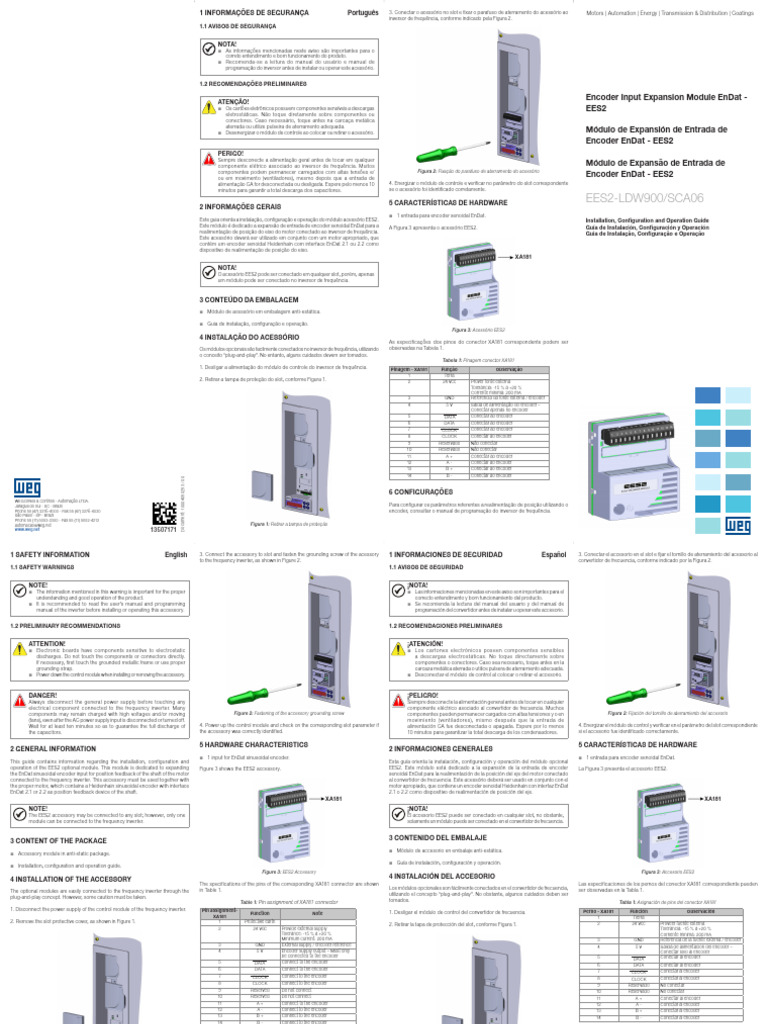 WEG LDW900 Encoder Input Expansion Module Endat EES2 10004050253 en Es ...