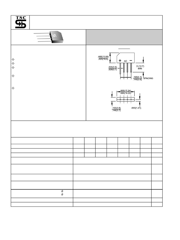 KBP307 datasheet | PDF | Rectifier | Electrical Resistance And Conductance