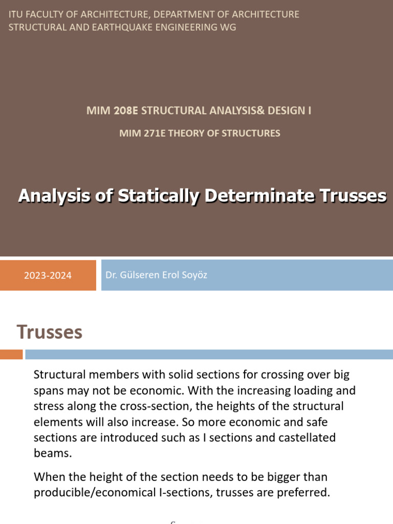 Trusses (1) | PDF | Truss | Structural Engineering