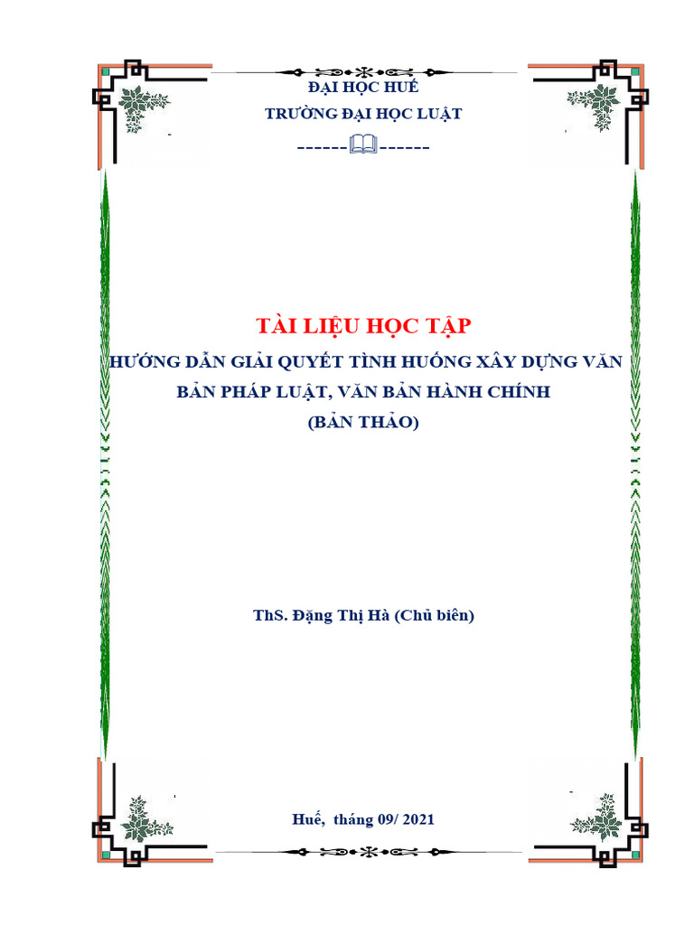 Tài Li UH CT P: H NGD NGI I Quy T Tình Hu Ngxâyd NGV B N Pháp Lu T, V N Hành Chính (B NTH O) | PDF