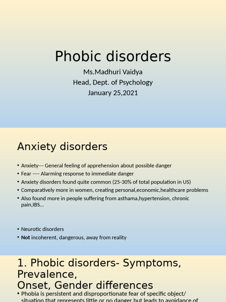 Anxiety disorders- Phobia (1) | PDF | Phobia | Anxiety