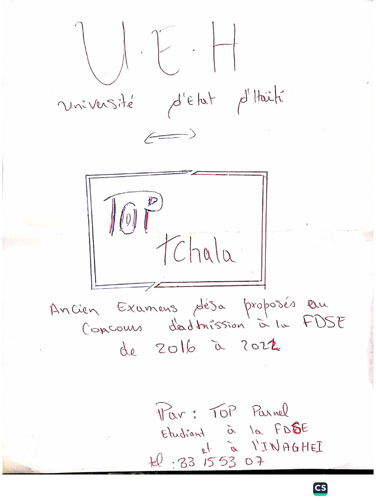 Top Tchala Concours Fdse (Top Parnel) | PDF