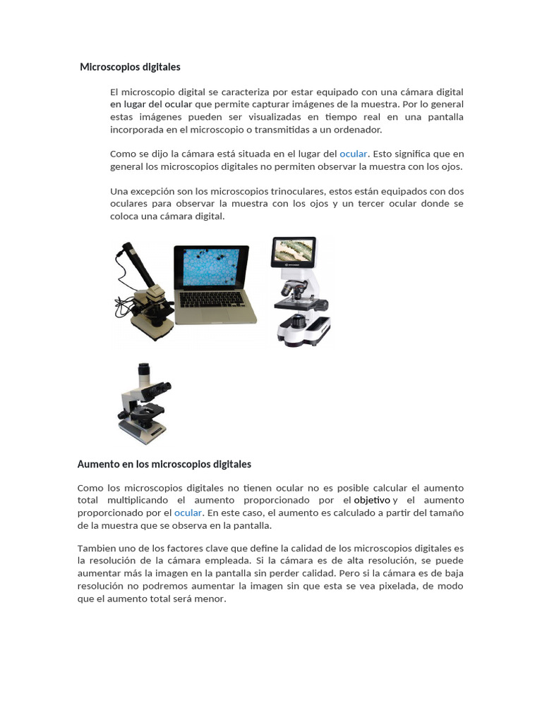 Microscopios | PDF | Estereoscopia | Cámara