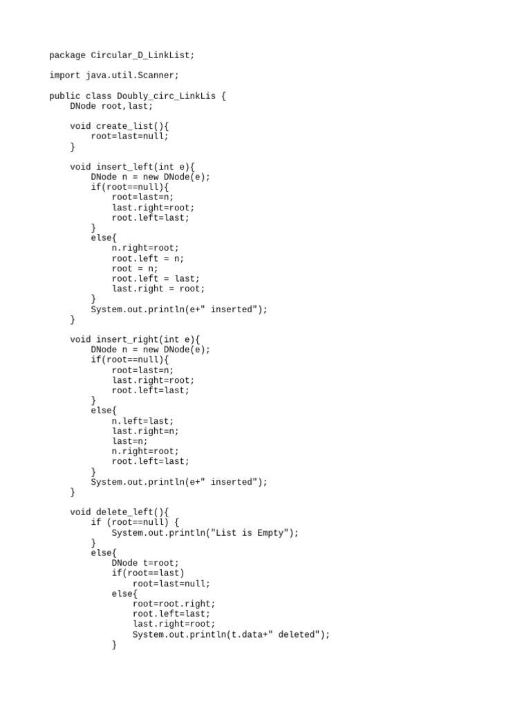 Doubly_circ_LinkList | PDF | Computer Programming | Software Engineering Doubly_circ_LinkList | PDF | Computer Programming | Software Engineering