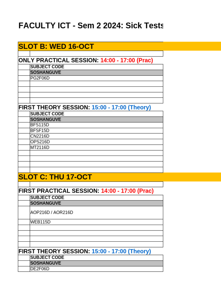 Faculty of Ict Sick Tests 2024 s2 (All) Final v20241014 | PDF ...