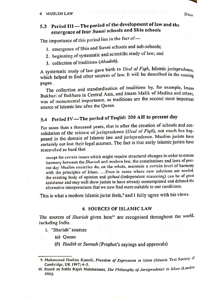 Sources of Muslim Law. | PDF
