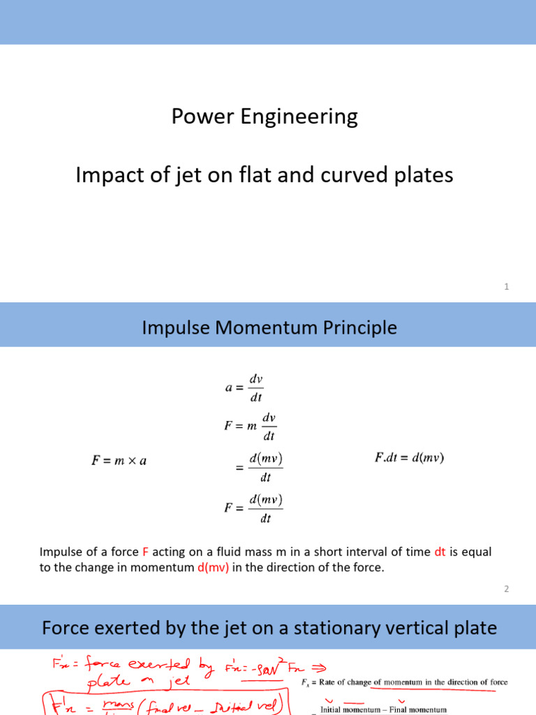 Jet Impact on Flat and Curved Plates | PDF | Force | Velocity