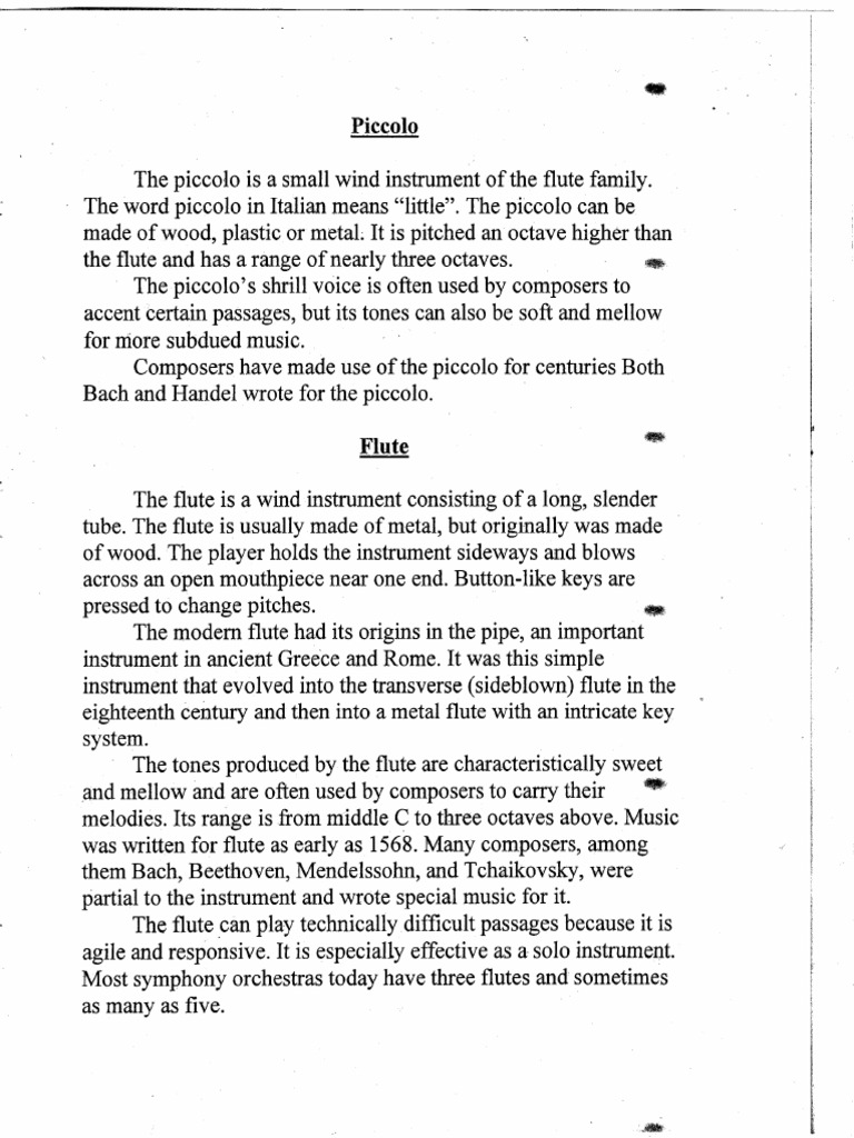 Flute Pic Card | PDF