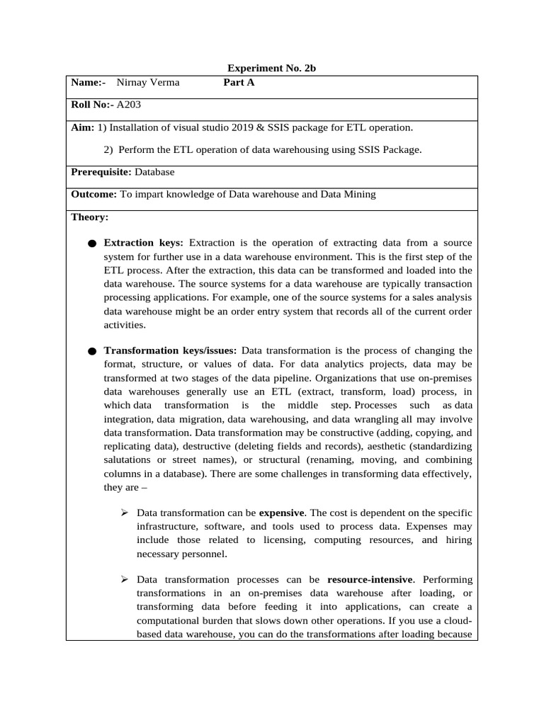 A216_DWM_EXP_2b | PDF | Data Warehouse | Information Science