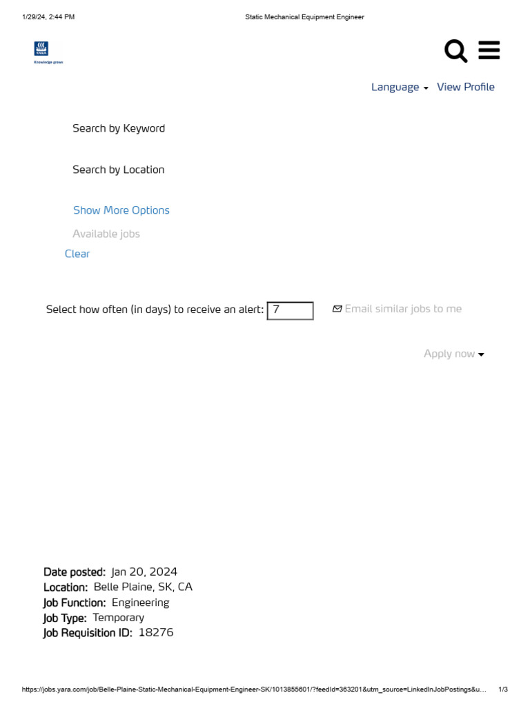 Static Mechanical Equipment Engineer | PDF | Engineering | Employment