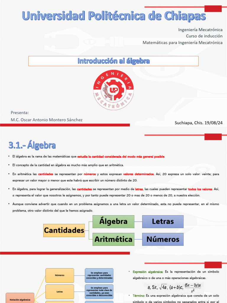 Sesión 03.- Introducción al álgebra | PDF | Álgebra | Sustracción