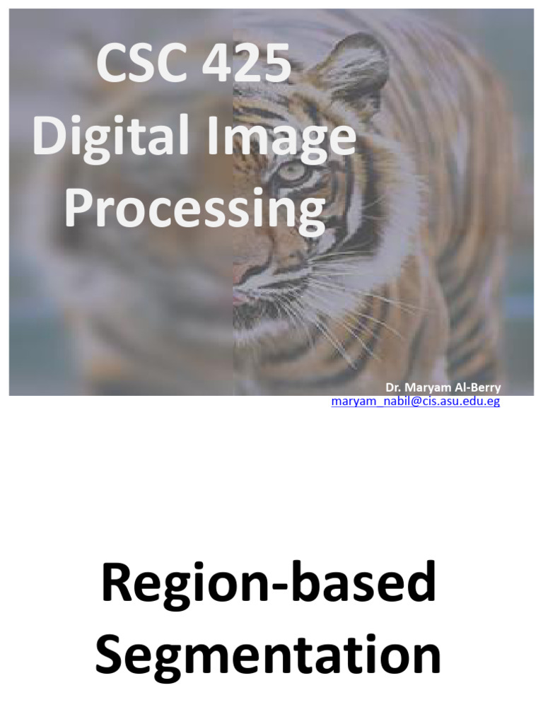 (IP'22) Lecture 6 - Segmentation II - Morphology | PDF | Image Segmentation | Computer Vision