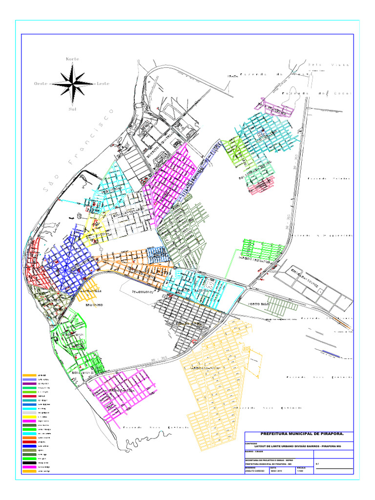 Mapa Pirapora Divisão Bairros | PDF