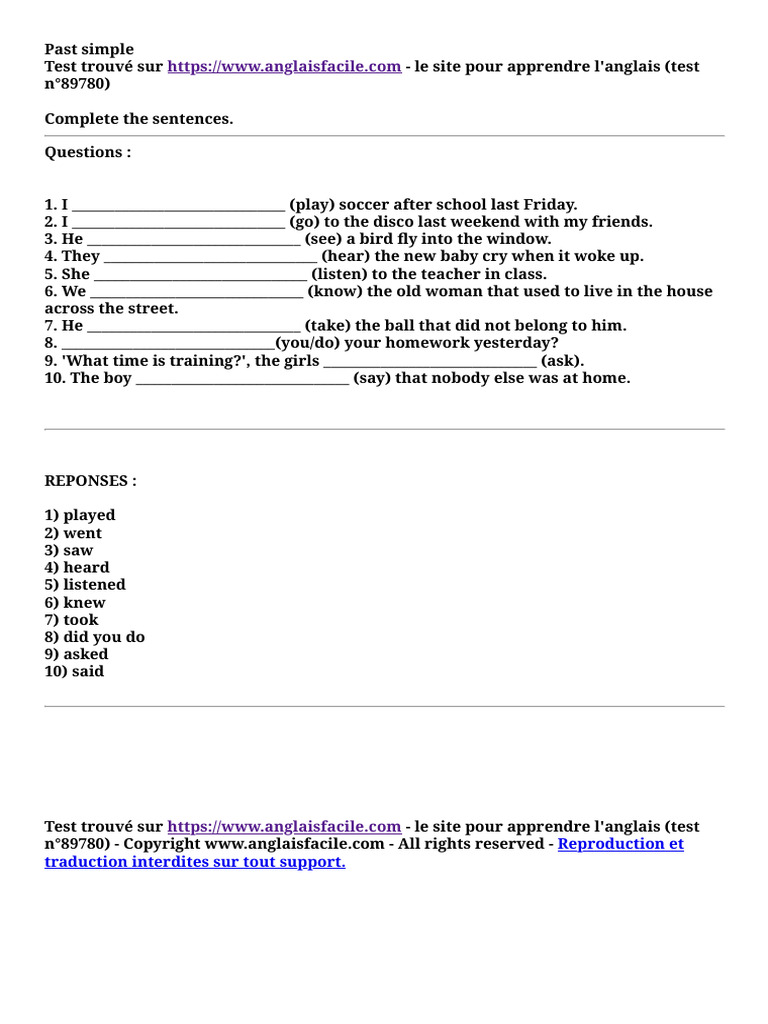 Past Simple | PDF