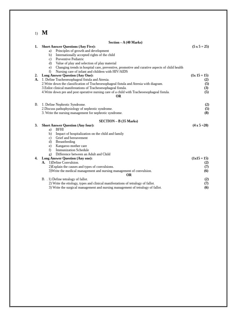 2nd Internal Examination 2023 Question Paper | PDF | Medicine ...