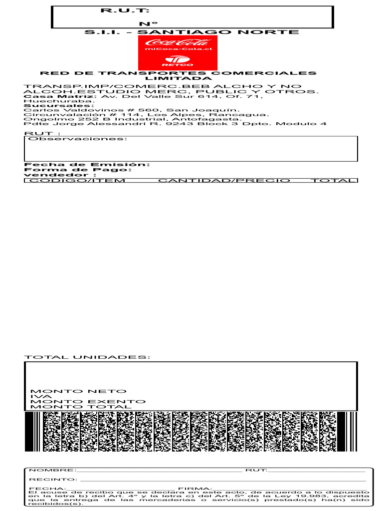 Red de Transportes Comerciales Limitada: Transp - Imp/Comerc - Beb ...