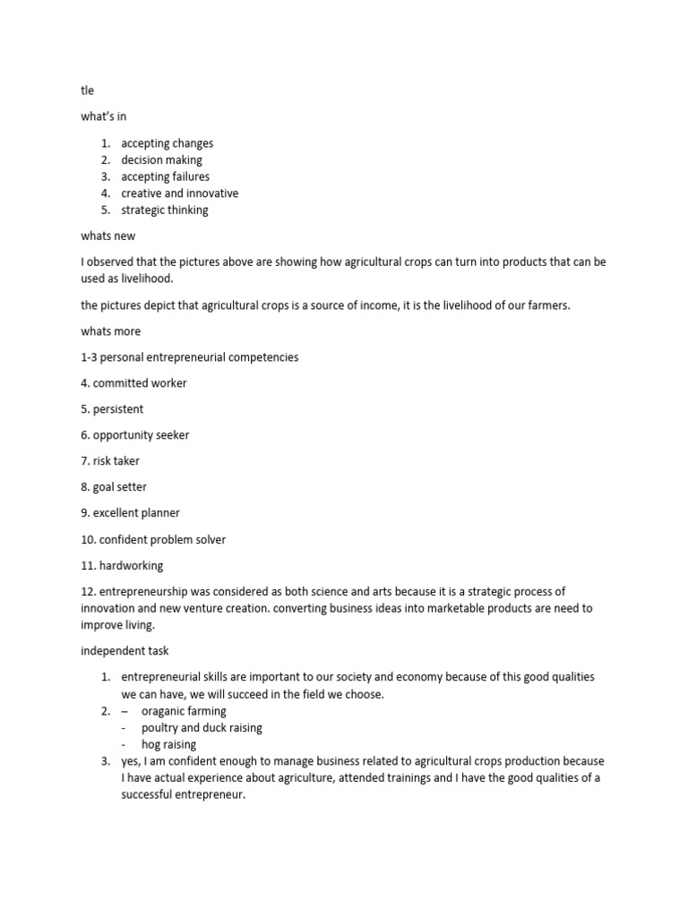 tle | PDF | Entrepreneurship | Business