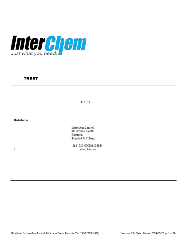 Interchem RUST TREET CT-248 - SDS | PDF | Toxicity | Occupational ...
