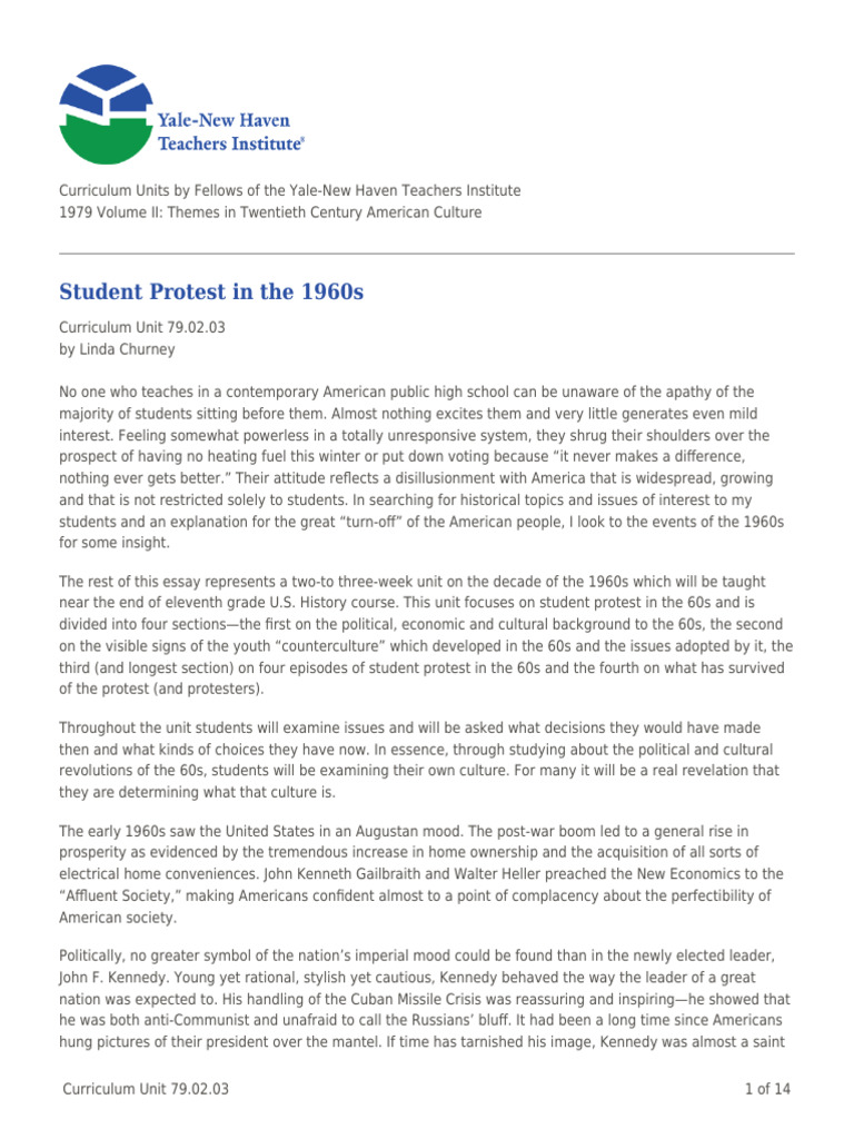 Student Protest in The 1960s | PDF | Social Science