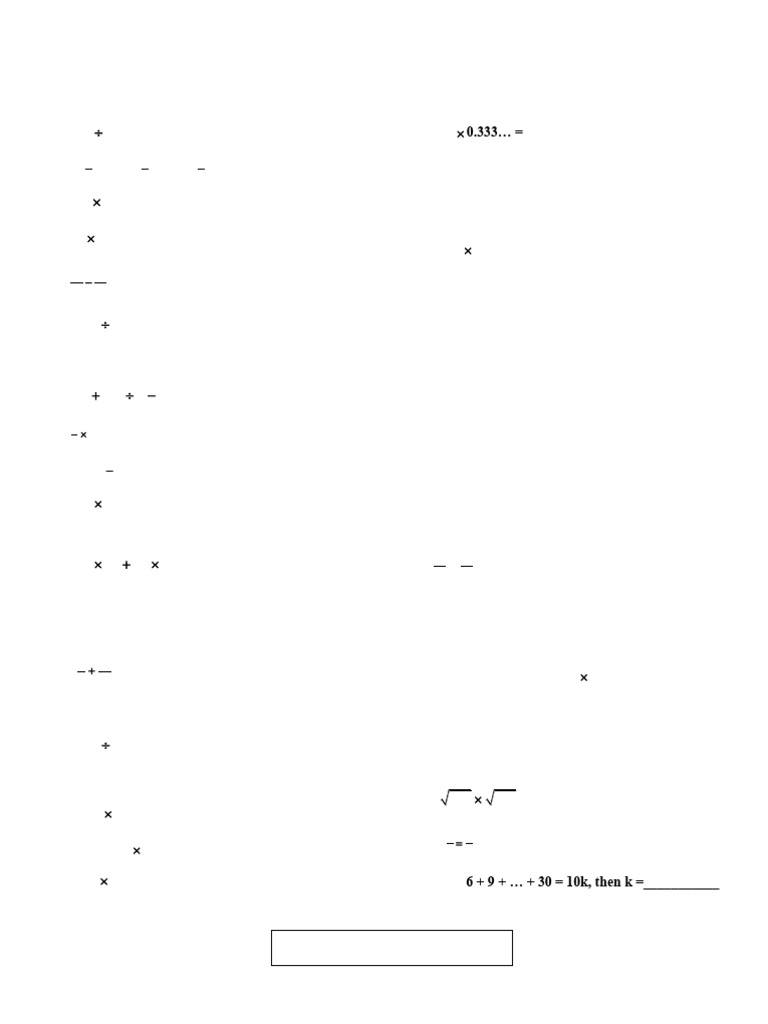 2016-2017 Number Sense Test16-17 Number Sense #5 | PDF | Numbers ...