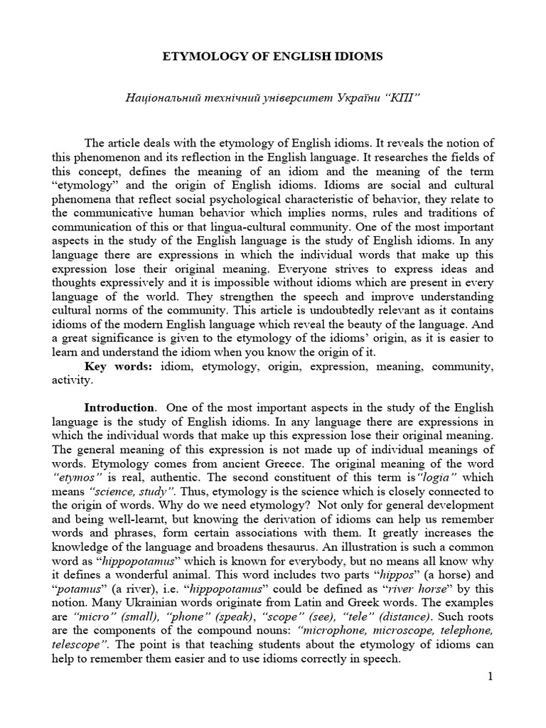 Bobrovnik Etymology | PDF | Idiom | Semantics