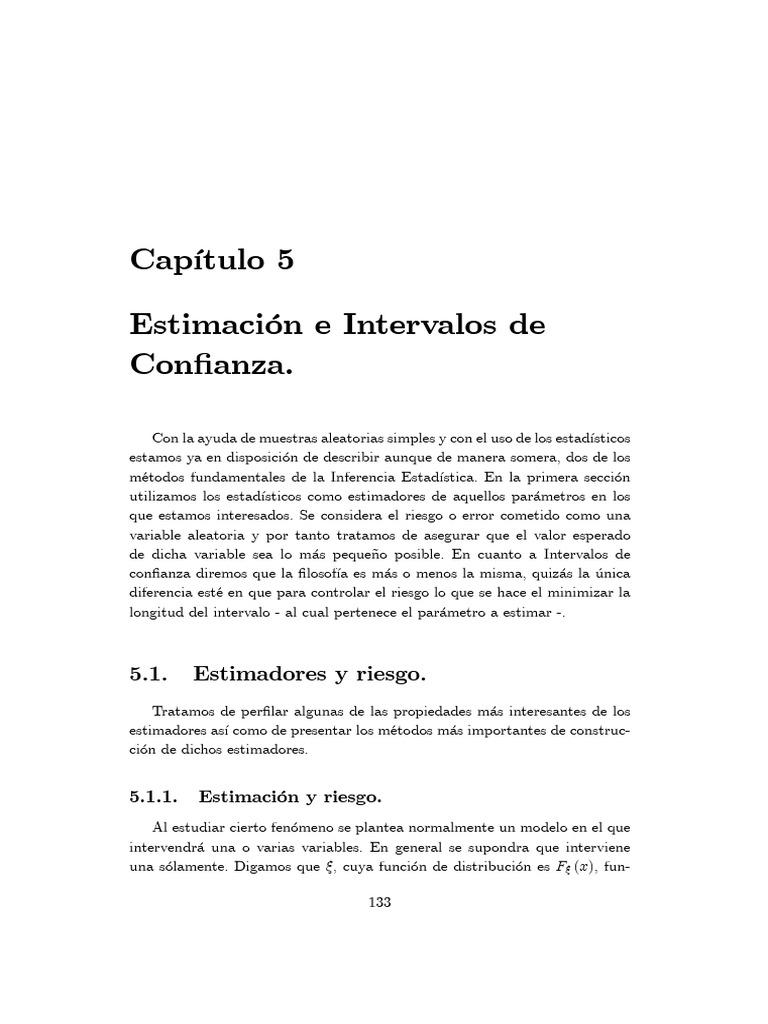 capitulo5 | PDF | Teoría de la estimación | Intervalo de confianza
