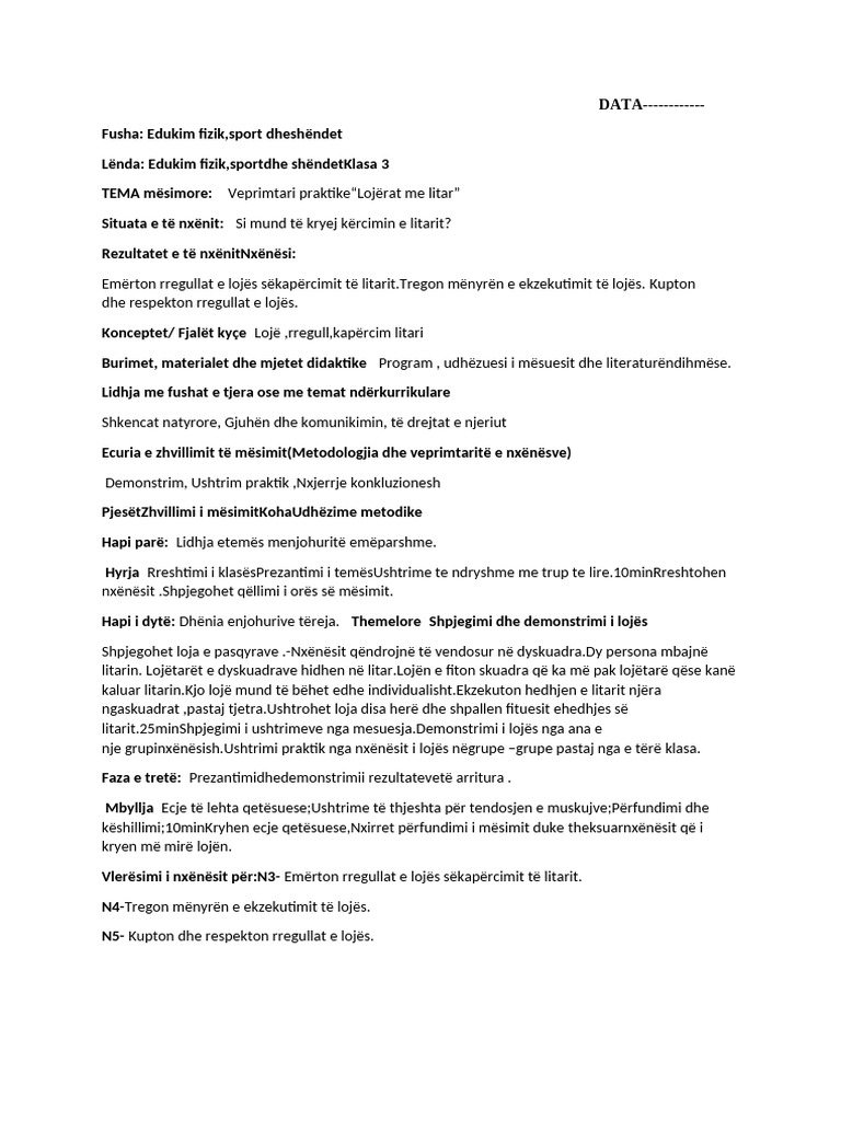 Ditare Fiskultur Klsa3..2024-2025 | PDF