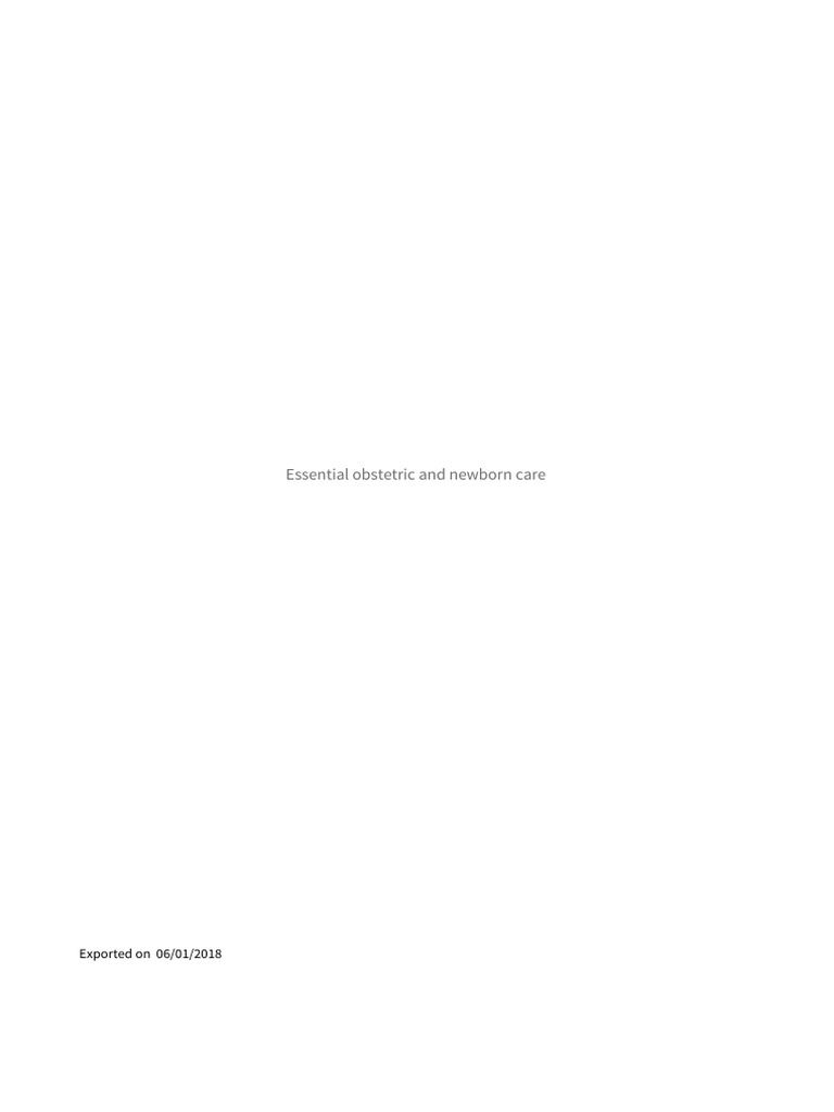 Essential Obstetric & Newborn Care Guide | PDF | Childbirth | Miscarriage