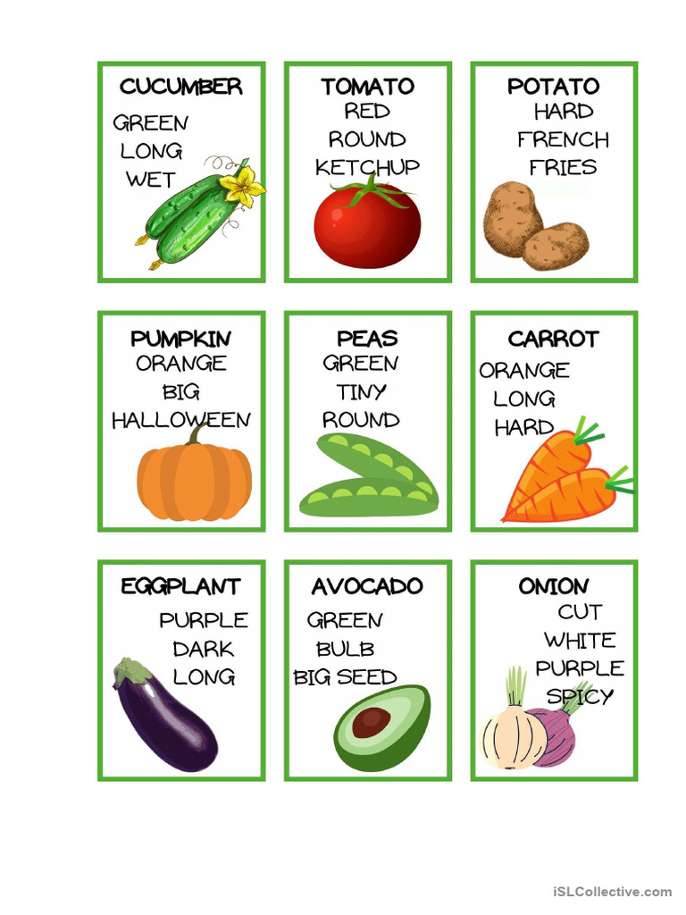 VEGETABLES TABOO GAME | PDF