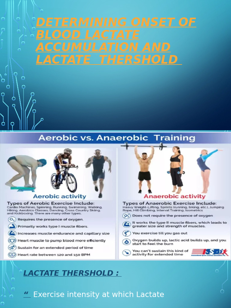 Determining Onset of Blood Lactate Accumulation and Lactate Thershold ...