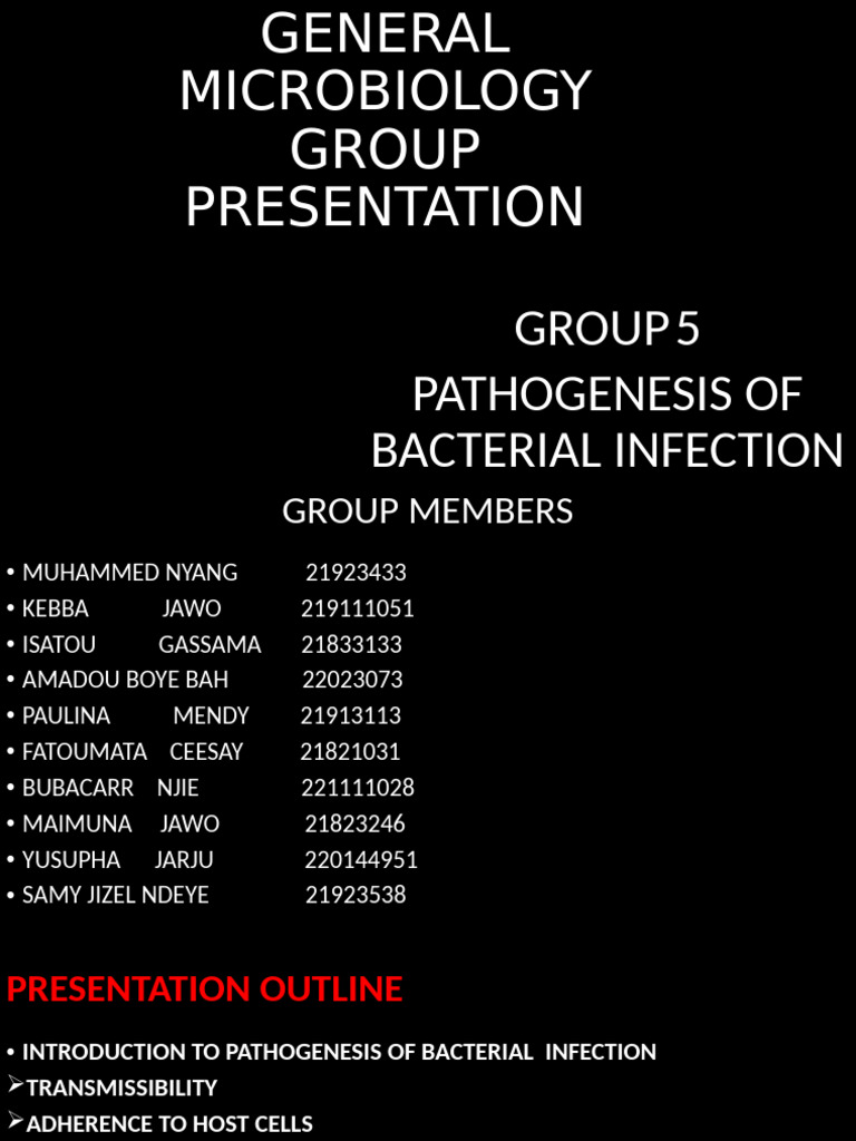 G.MIcrobiology PATHOGENESIS OF BACTERIAL INFECTION | PDF | Bacteria | Pathogen