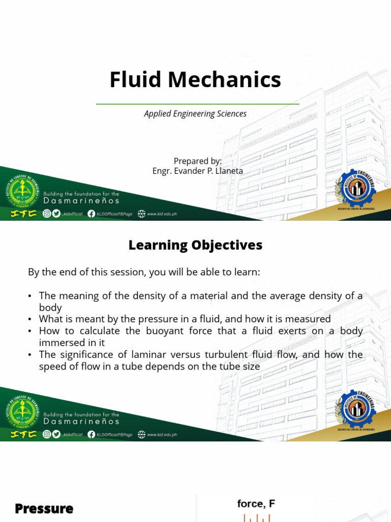 PDF Copy AES Fluid Mechanics Pressure in Fluids Bouyancy | PDF ...