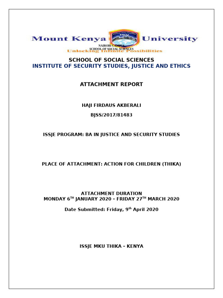 ISSJE Attachment Report Sample Cover Page (2021) - 1 | PDF