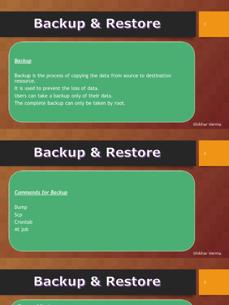 Backup Restore | PDF