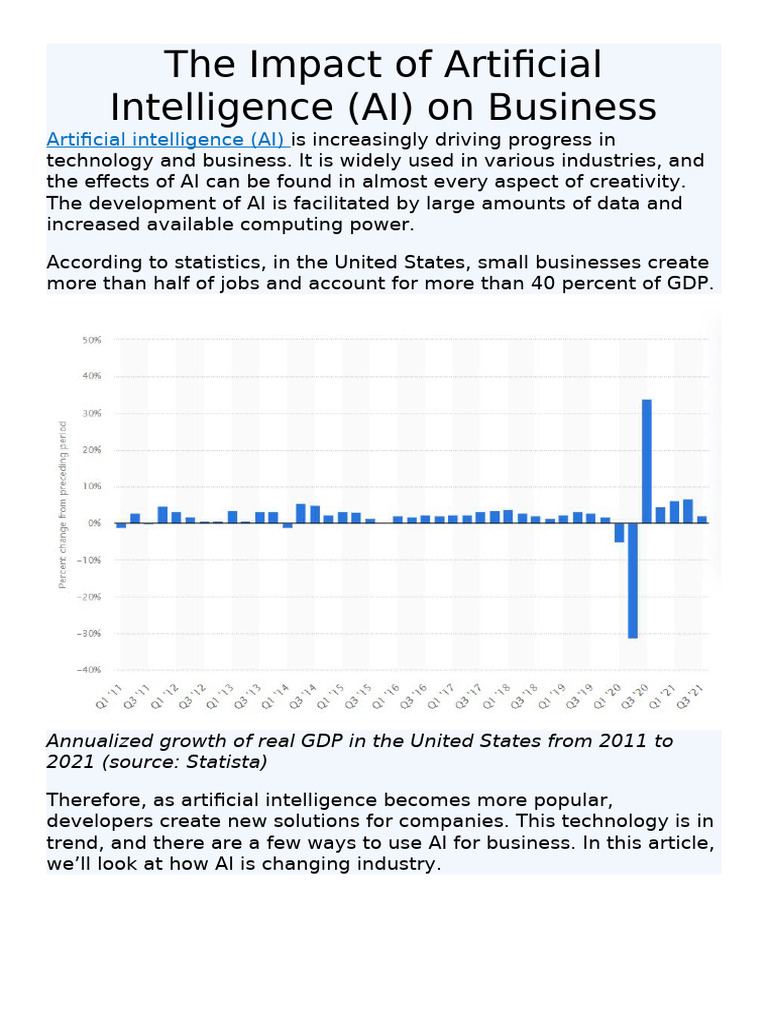 The Impact of Artificial Intelligence | PDF | Artificial Intelligence | Intelligence (AI ...