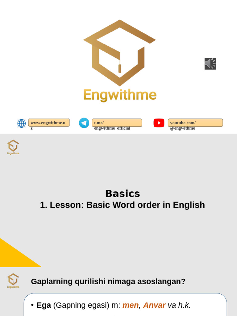 Basic Word Order | PDF