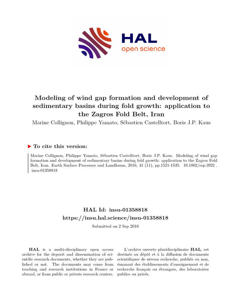 Modeling of Wind Gap Formation and Development of | PDF | Geomorphology ...