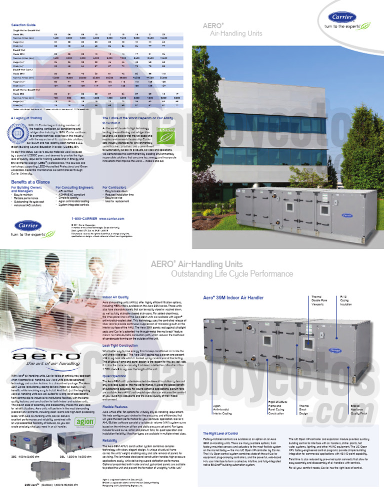Catalogo Manejadora Carrier 39L Aero-CP | PDF | Heat Transfer | Sustainable Technologies