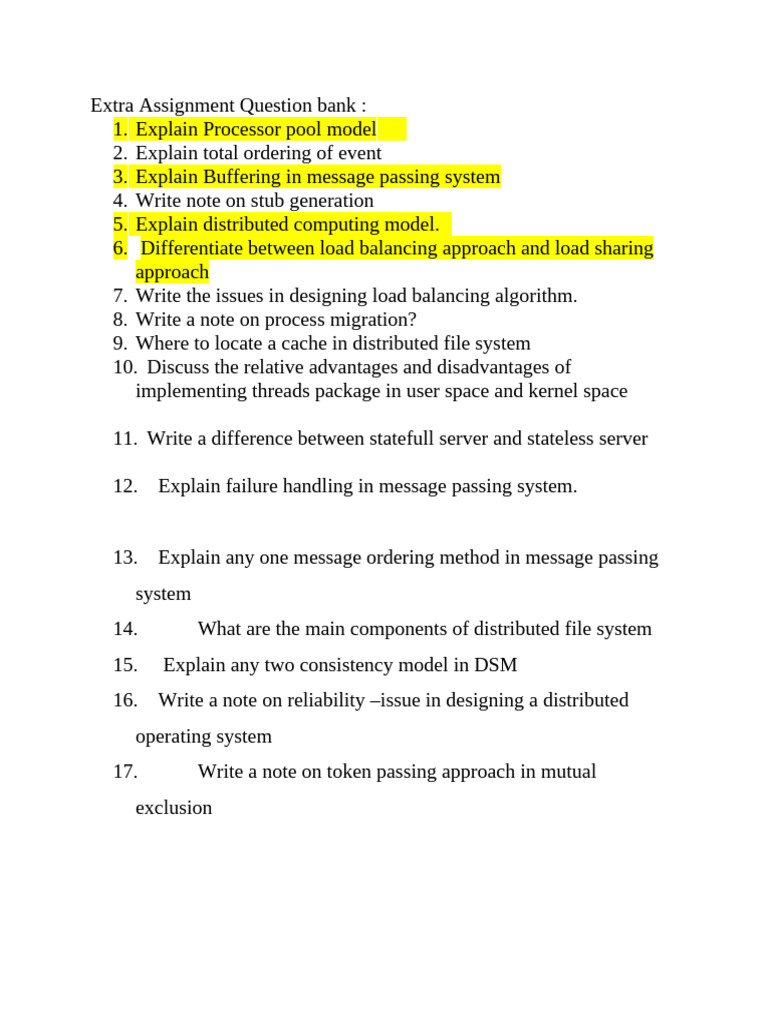 Extra Assignment Q Bank 2 | PDF