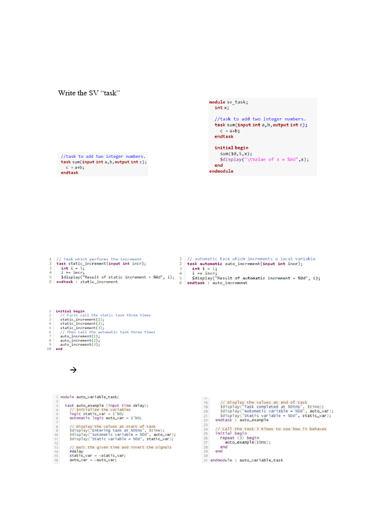 SystemVerilog Task and Function Basics | PDF | Computers | Technology & Engineering