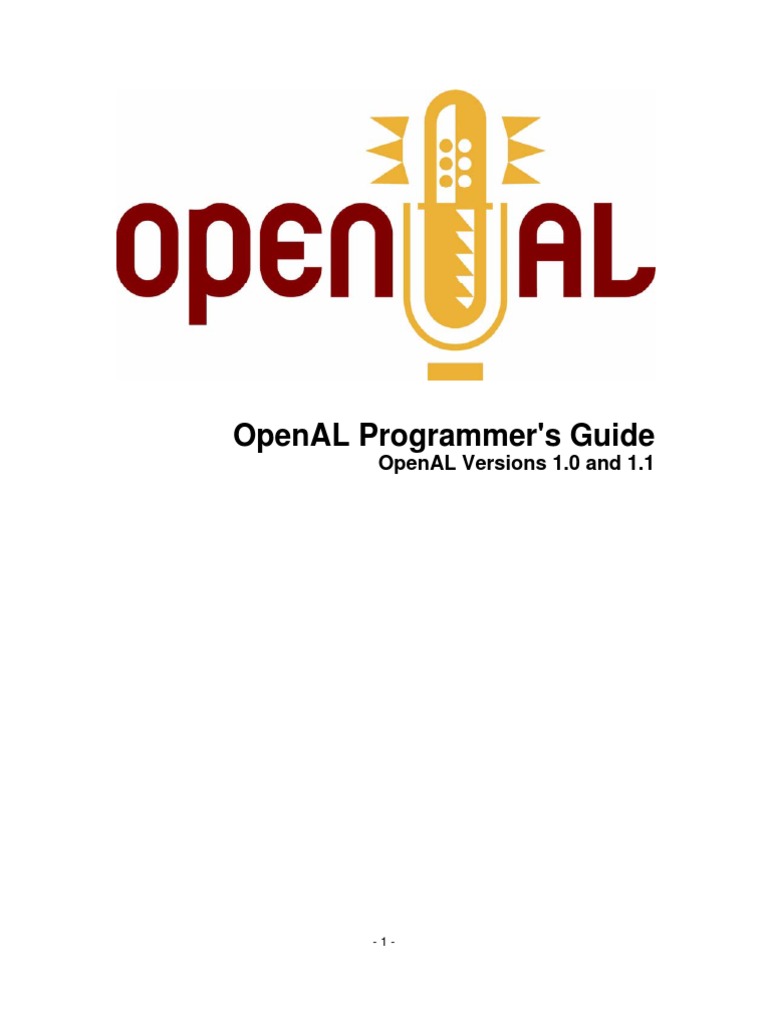 OpenAL Programmers Guide | PDF | Pointer (Computer Programming ... OpenAL Programmers Guide | PDF | Pointer (Computer Programming ...