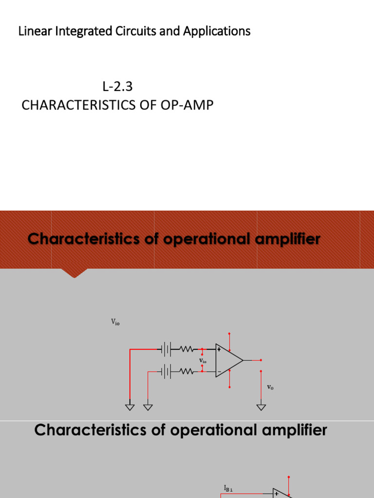 L-2.3 Characteristics of Op-Amp | PDF | Operational Amplifier | Amplifier