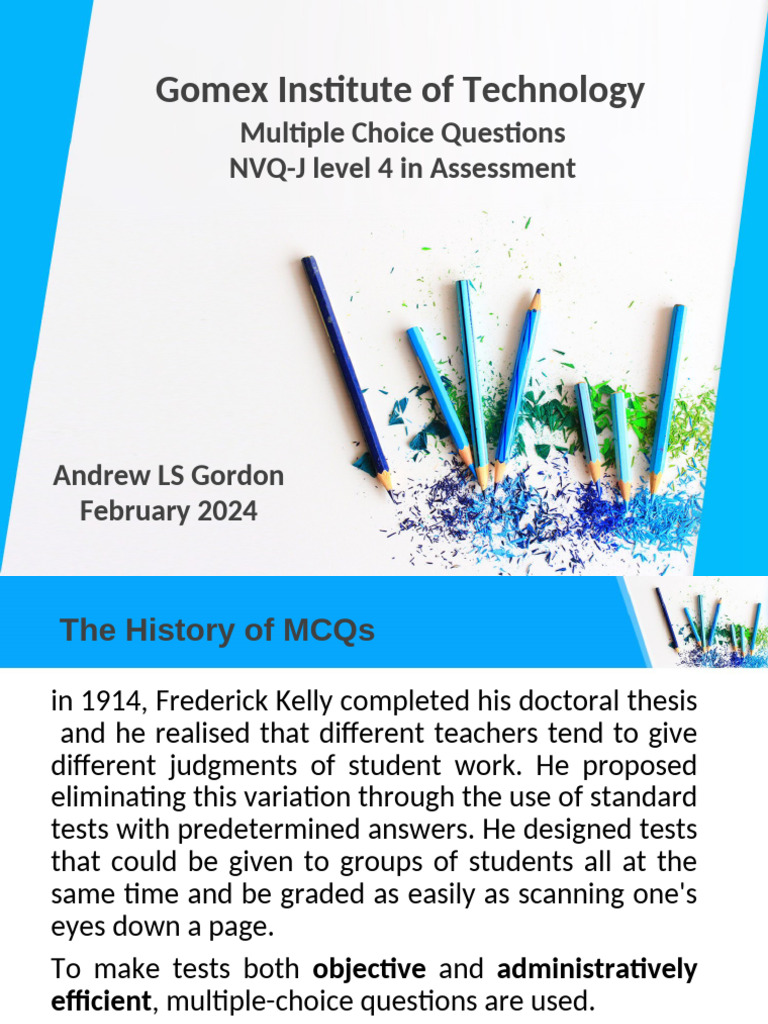 The Anatomy of MCQs | PDF | Multiple Choice | Cognition
