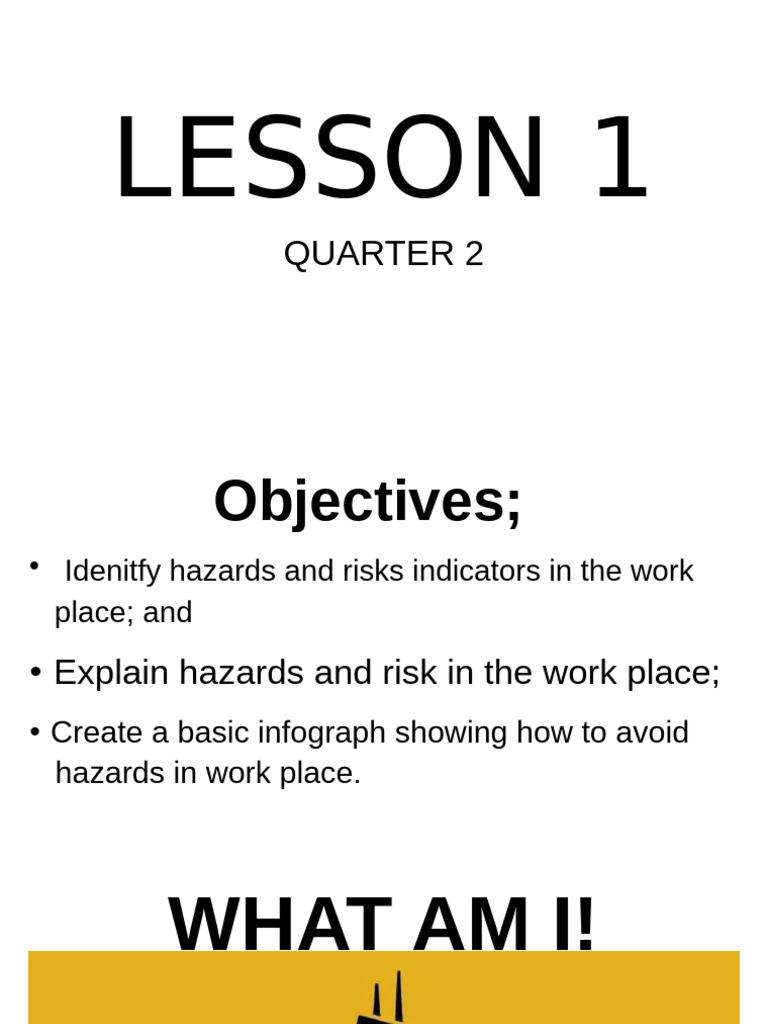 Lesson 1 Ccs3 Pptx | PDF | Hazards | Risk