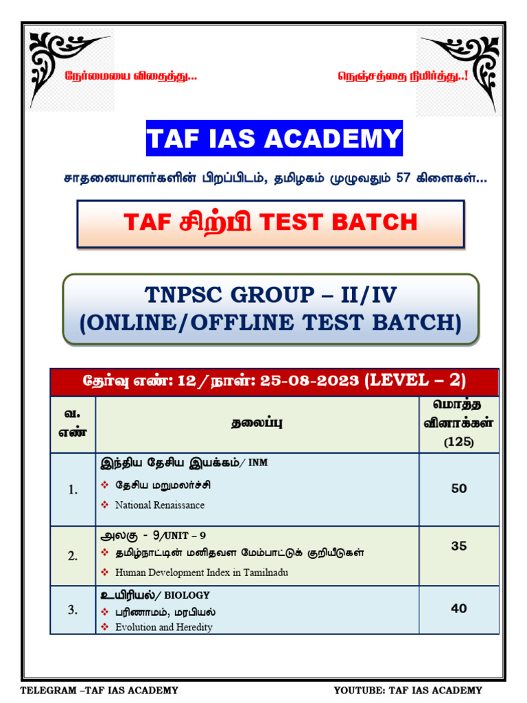 TNPSC Questions Test 12 | PDF | Indian Religions