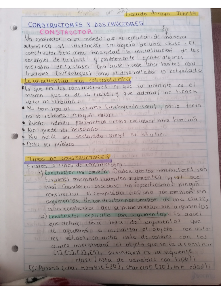 Constructores y Destructores | PDF