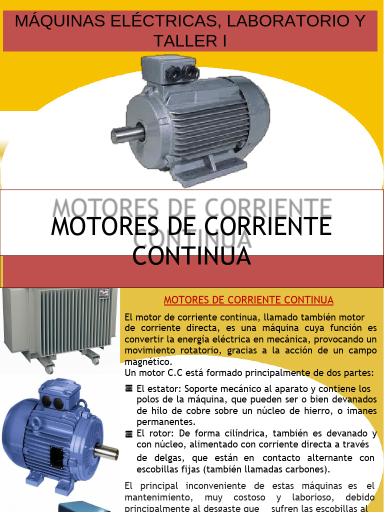 MOTOR DE CORRIENTE CONTINUA (1) .PPTX - 20241009 - 122039 - 0000 | PDF | Motor eléctrico | Inductor