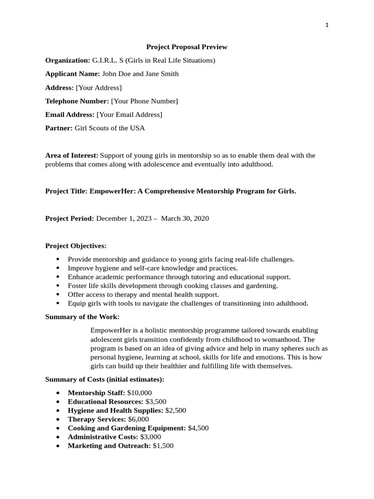 EmpowerHer: Mentorship for Girls' Growth | PDF | Adolescence | Mentorship