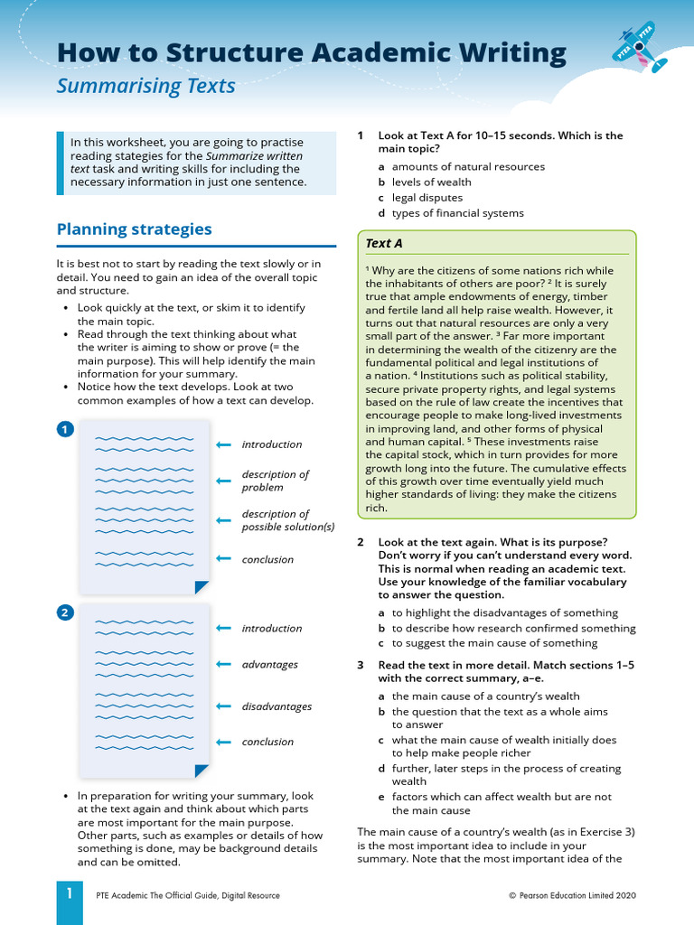 How_to_Structure_Academic_Writing_-_Summarising_texts | PDF | Linguistics